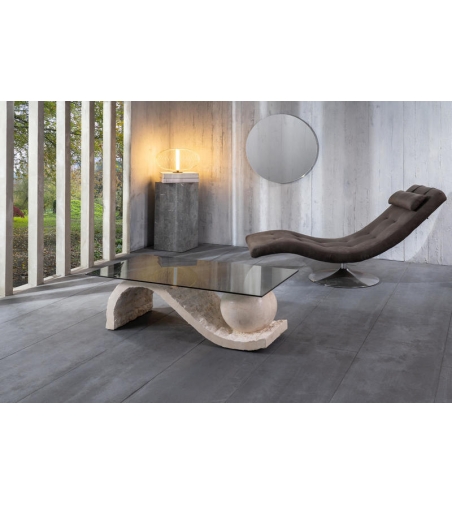 Table Basse Onda Avec Verre Fumé - Stones